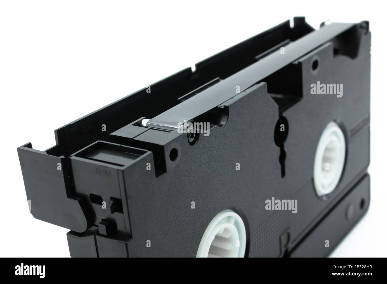 Close-up view of the VHS video tape cassette isolated on white ...