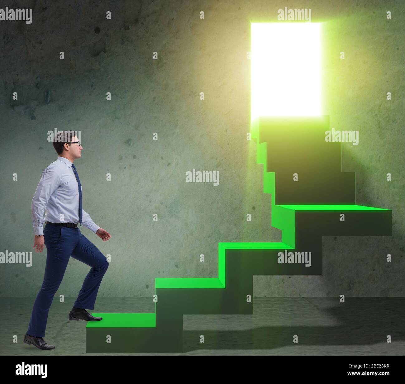 The young businessman climbing career ladder Stock Photo - Alamy