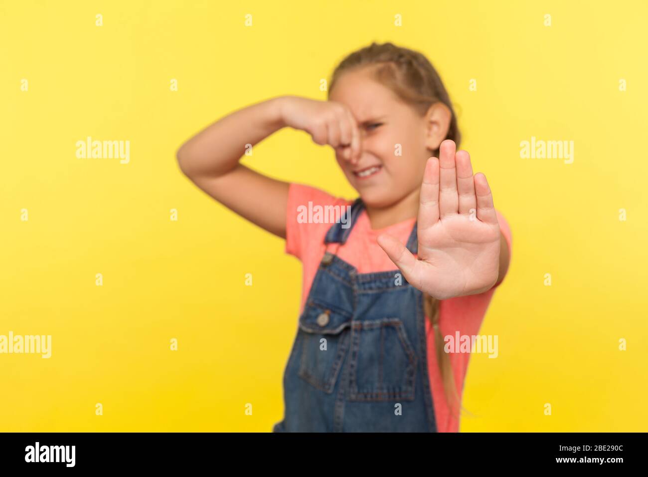 Child pinching nose hi-res stock photography and images - Alamy
