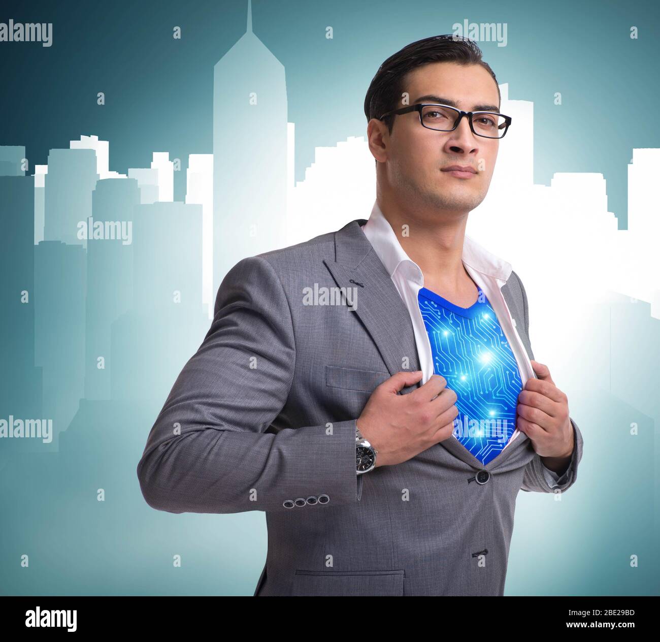 The superhero preparing to save the city Stock Photo - Alamy