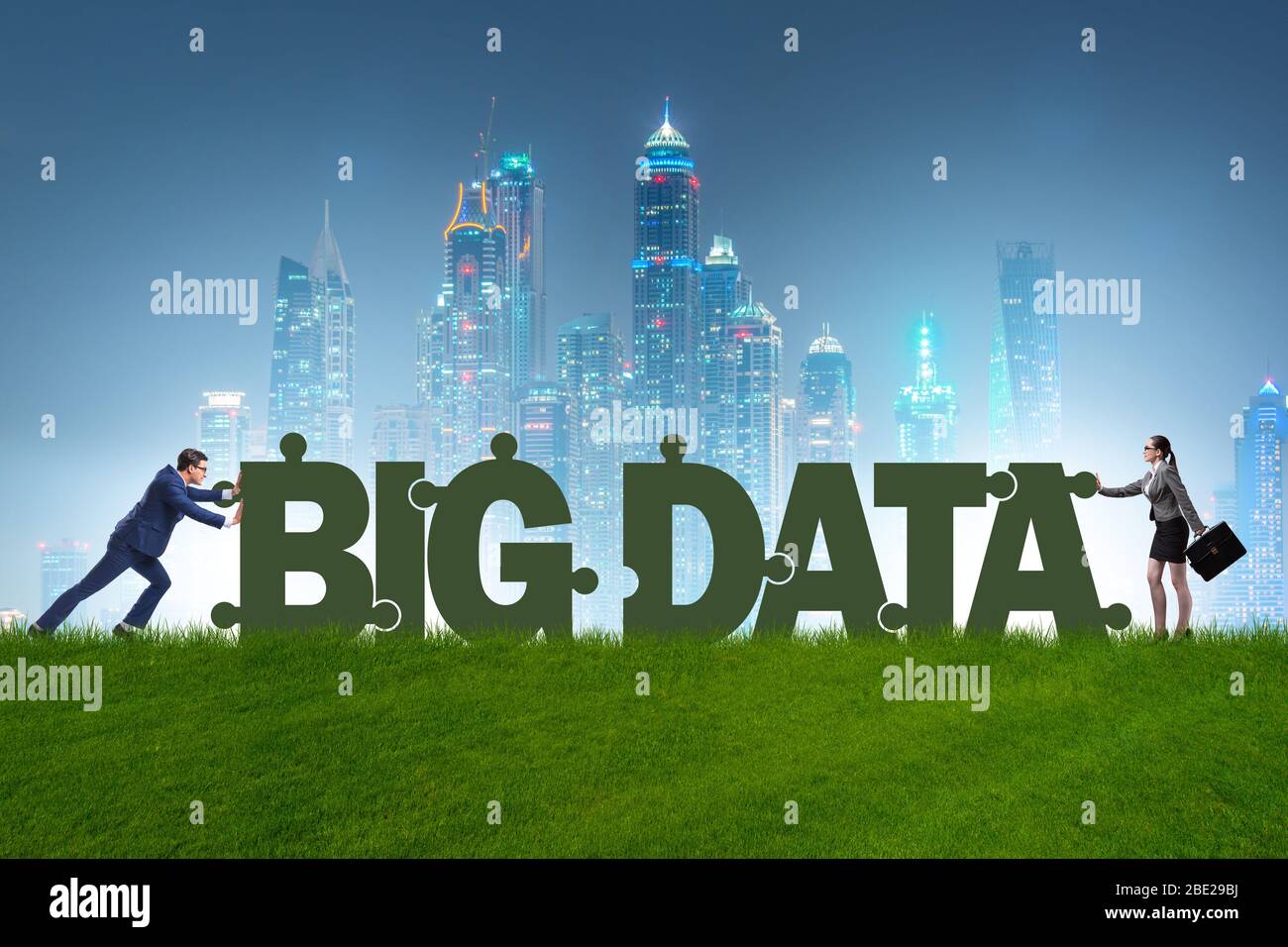 The big data concept with jigsaw puzzle pieces Stock Photo - Alamy