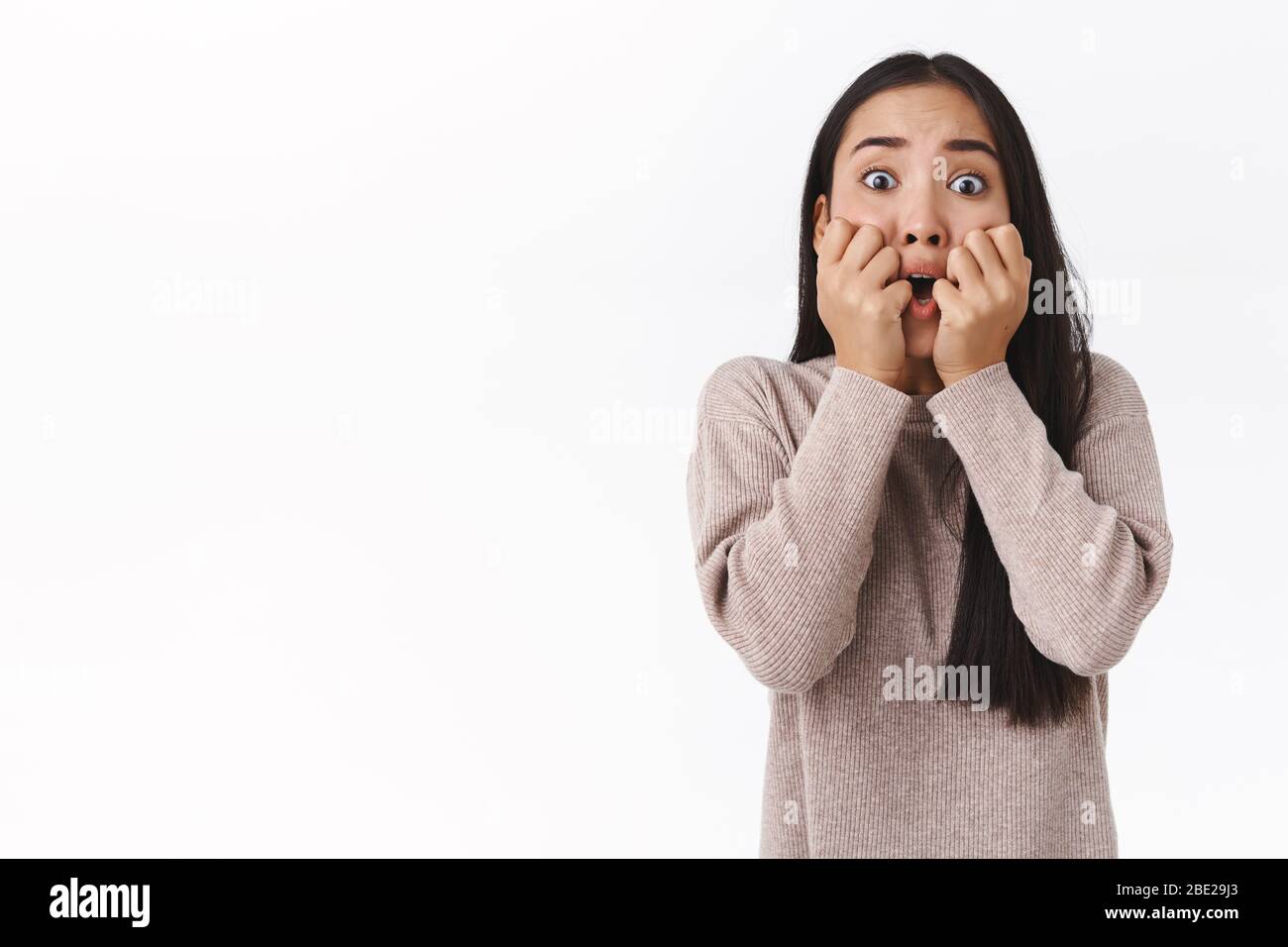 Woman screaming scared Cut Out Stock Images & Pictures - Alamy