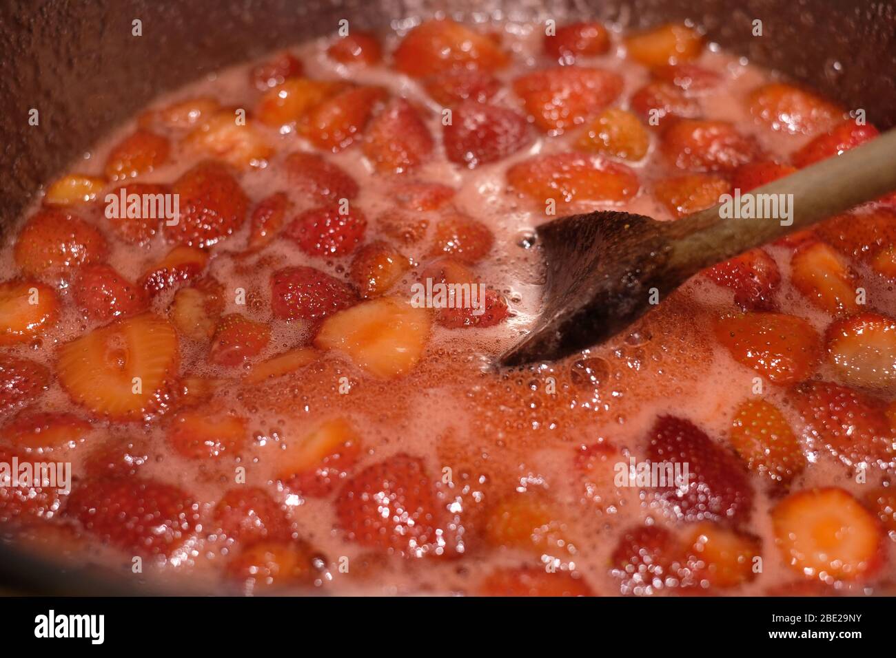 Strawberry jam-making at Hillside Farm, Bryher, Isles of Scilly Stock ...
