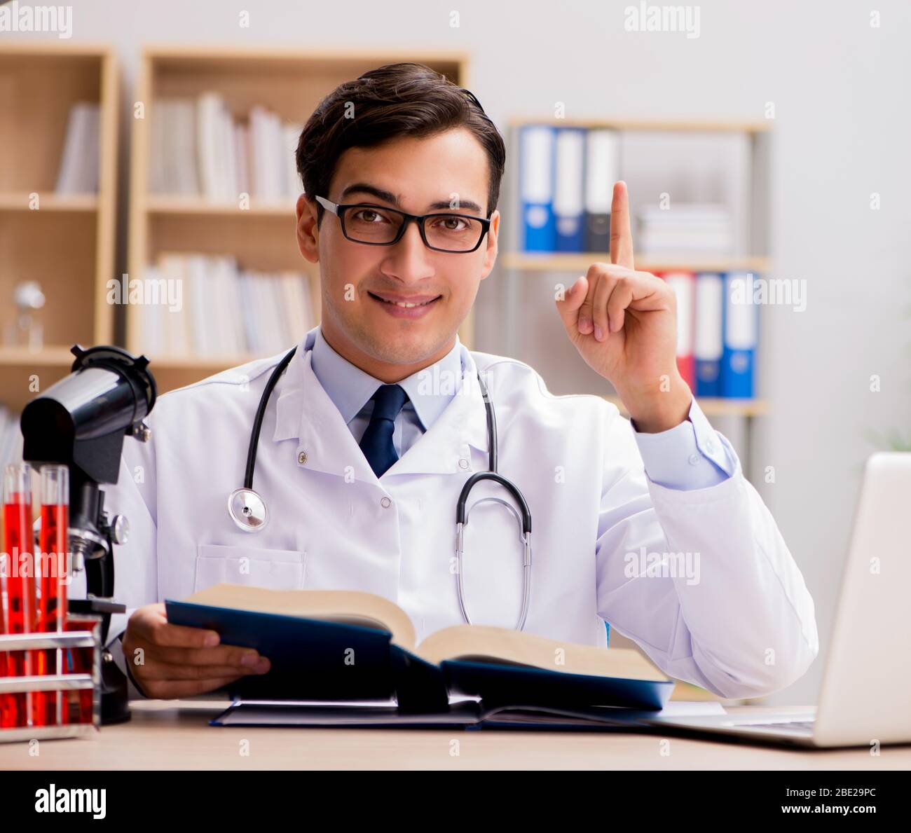 The young doctor studying medical education Stock Photo - Alamy