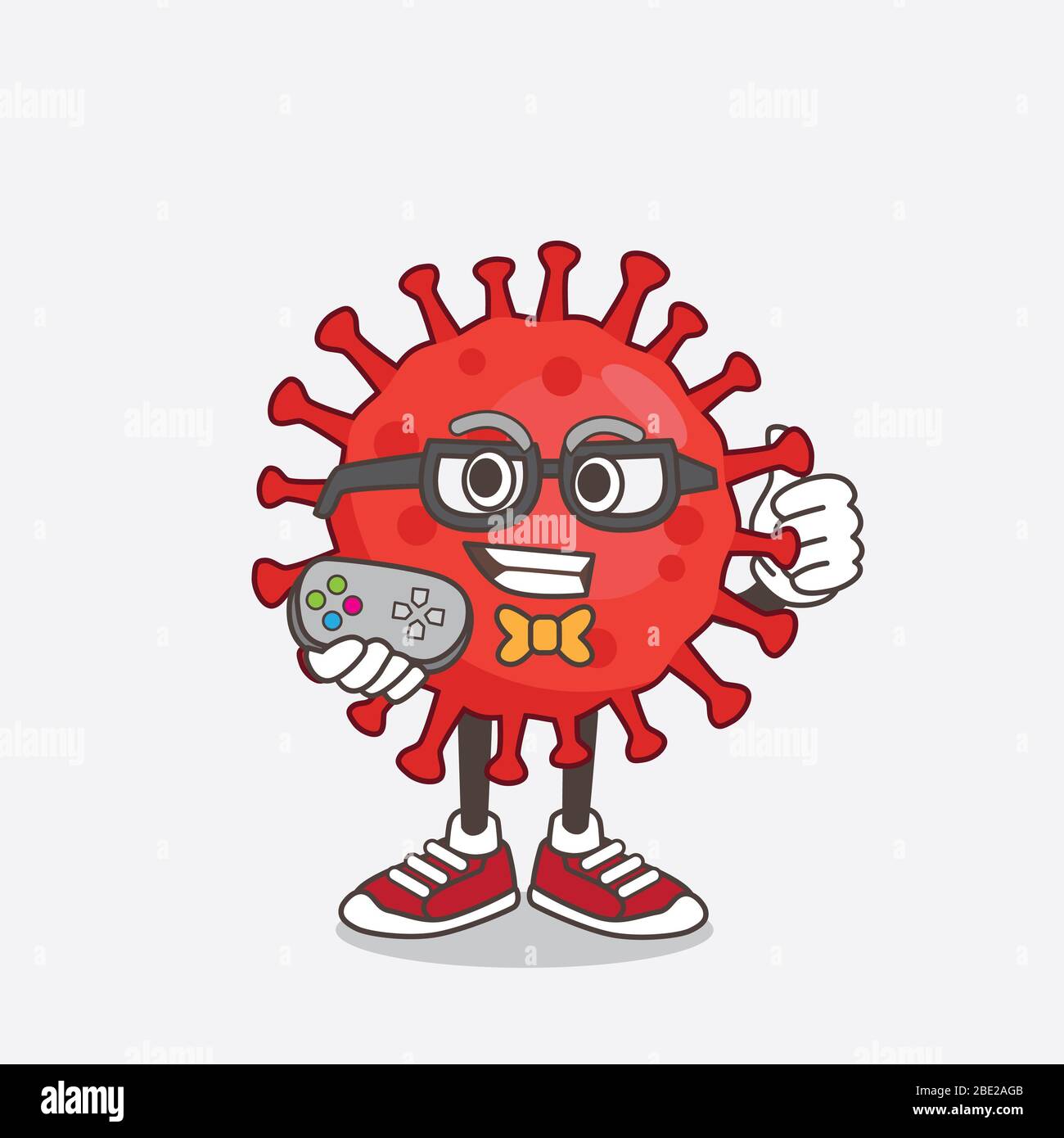 An illustration of Red Virus cartoon mascot character as attractive ...