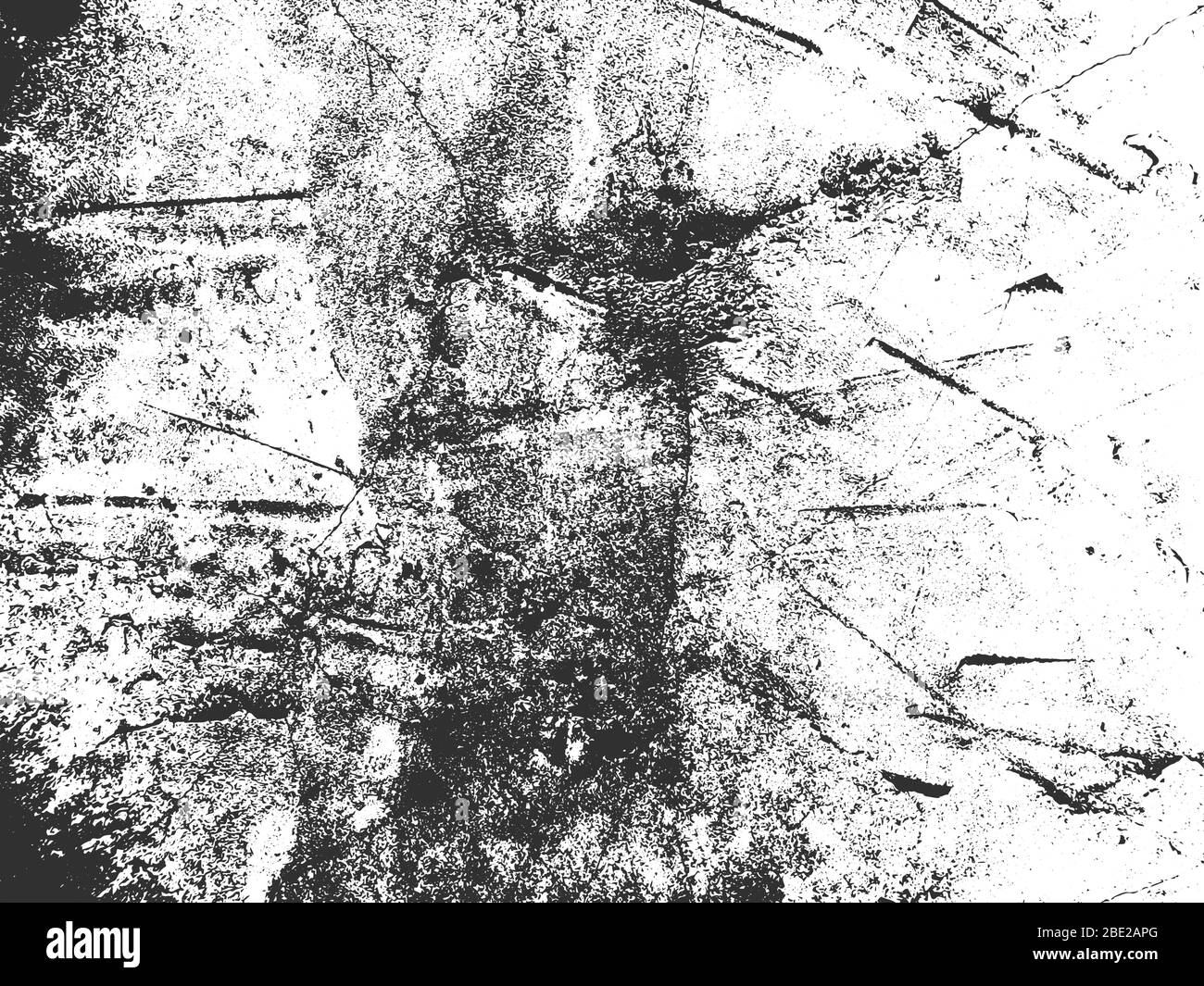 Distress old cracked concrete vector texture. EPS8 illustration. Black ...