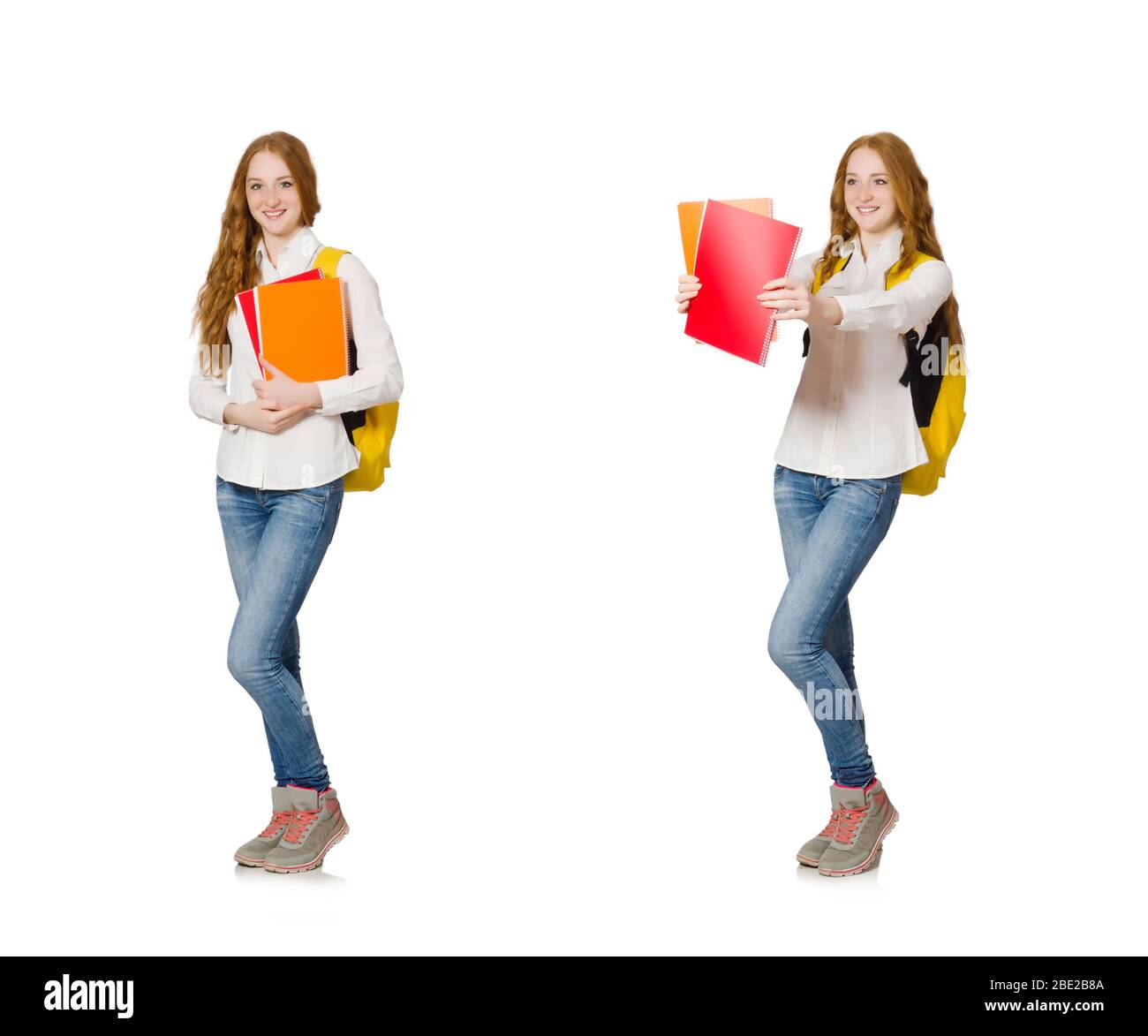 The young student isolated on the white background Stock Photo - Alamy