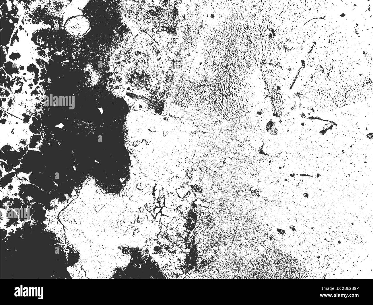 Distress old cracked concrete vector texture. EPS8 illustration. Black ...