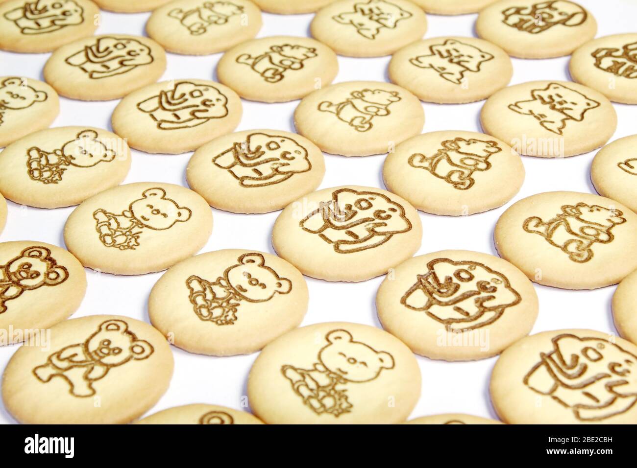 cookies printed cartoon picture on a white bacdground Stock Photo - Alamy