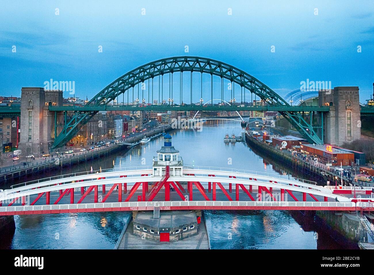 Cityscape of Newcastle upon Tyne, the most populous city in the North ...