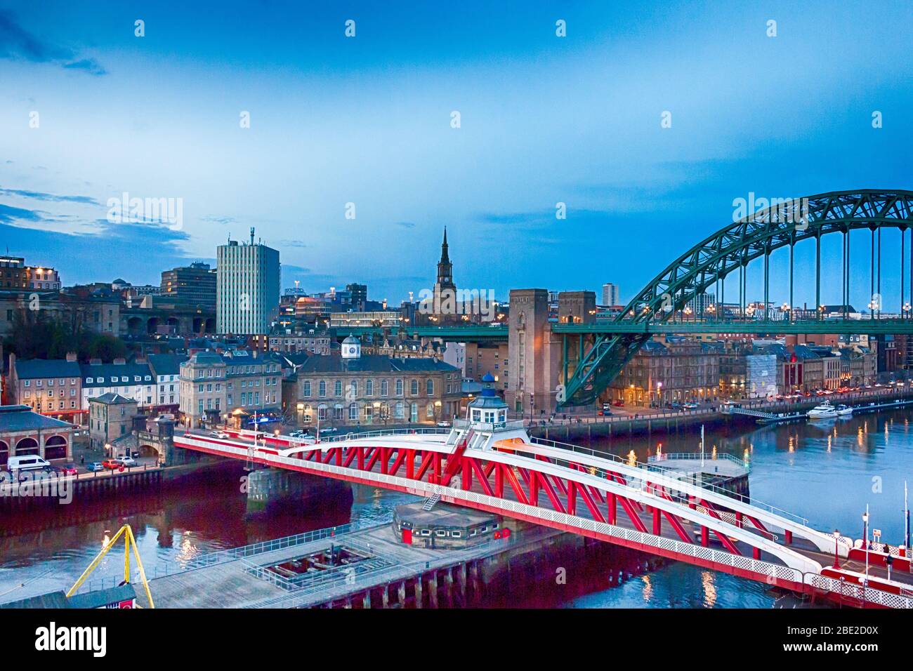 Cityscape of Newcastle upon Tyne, the most populous city in the North ...