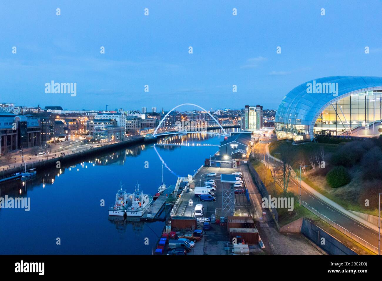 Cityscape of Newcastle upon Tyne, the most populous city in the North ...