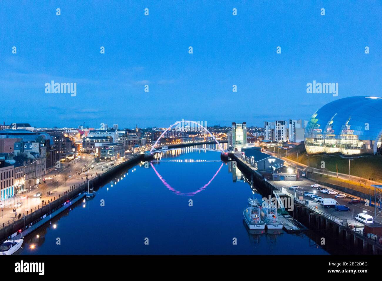 Cityscape of Newcastle upon Tyne, the most populous city in the North ...