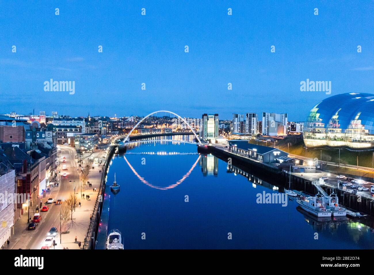 Cityscape of Newcastle upon Tyne, the most populous city in the North ...