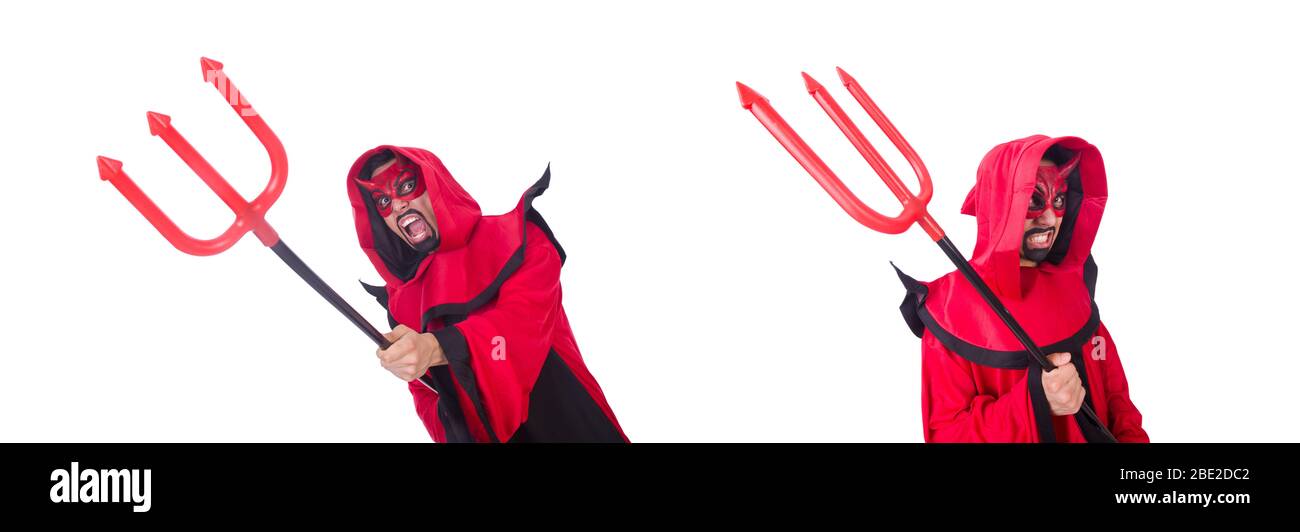 The man devil in red costume Stock Photo - Alamy