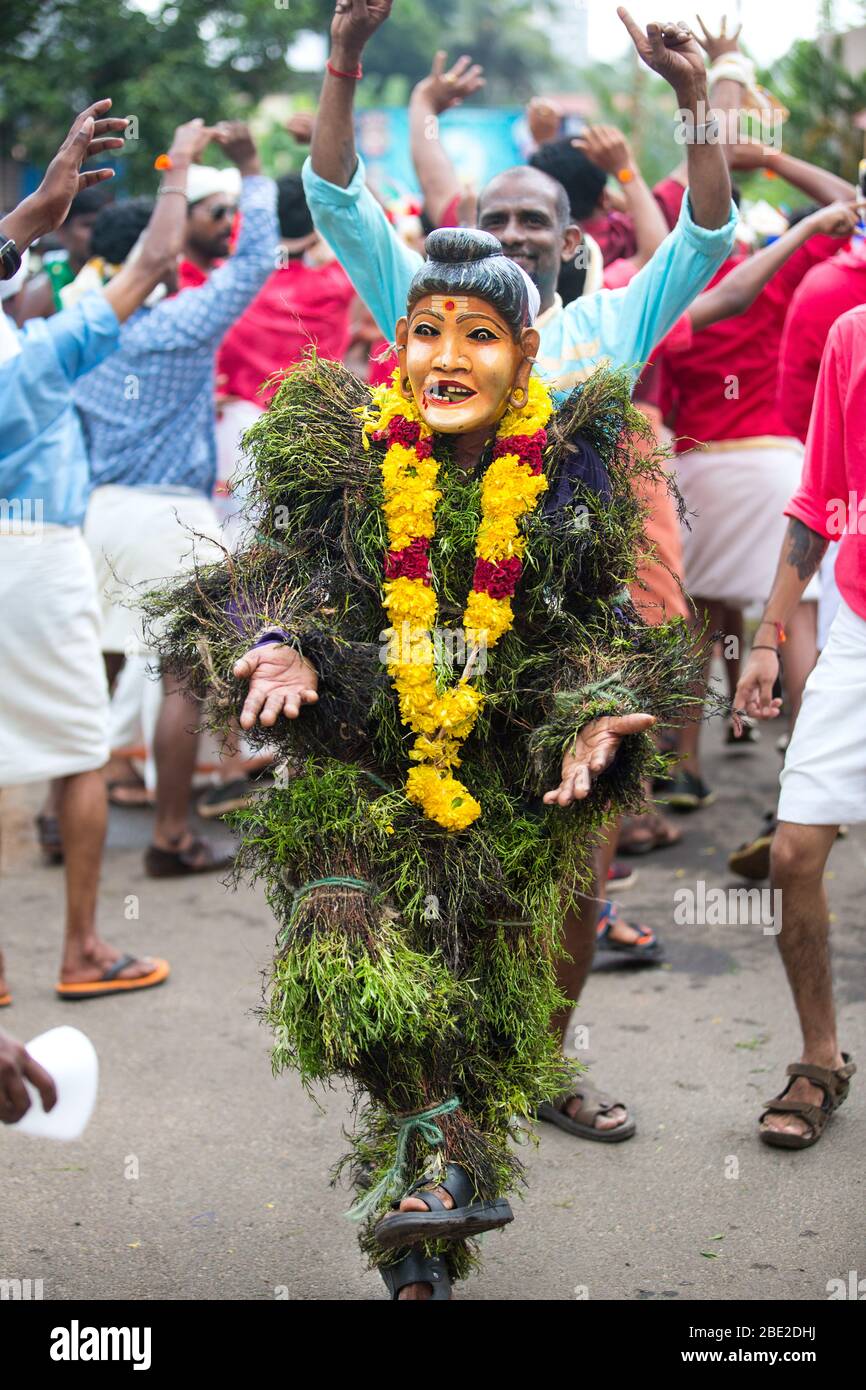 traditional kummatti folk dance performers during onam celebration ...