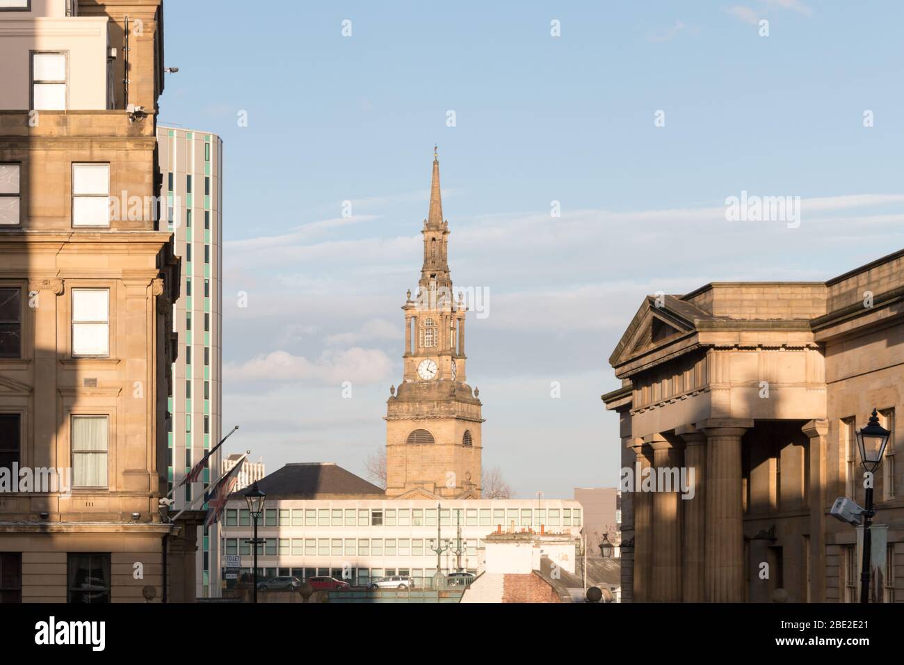 Cityscape of Newcastle upon Tyne, the most populous city in the North ...