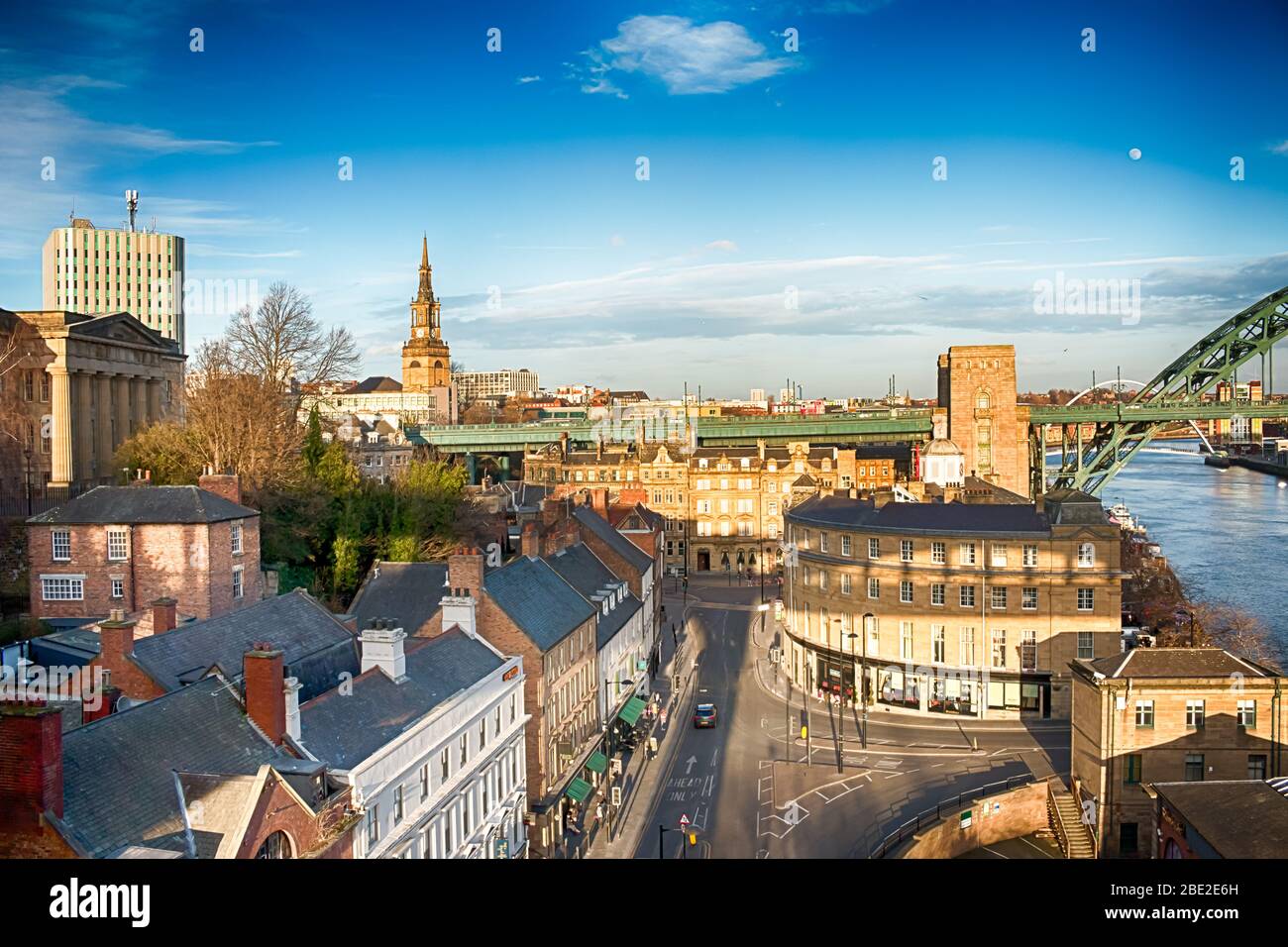 Cityscape of Newcastle upon Tyne, the most populous city in the North ...