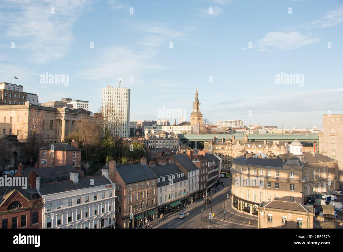 Cityscape of Newcastle upon Tyne, the most populous city in the North ...