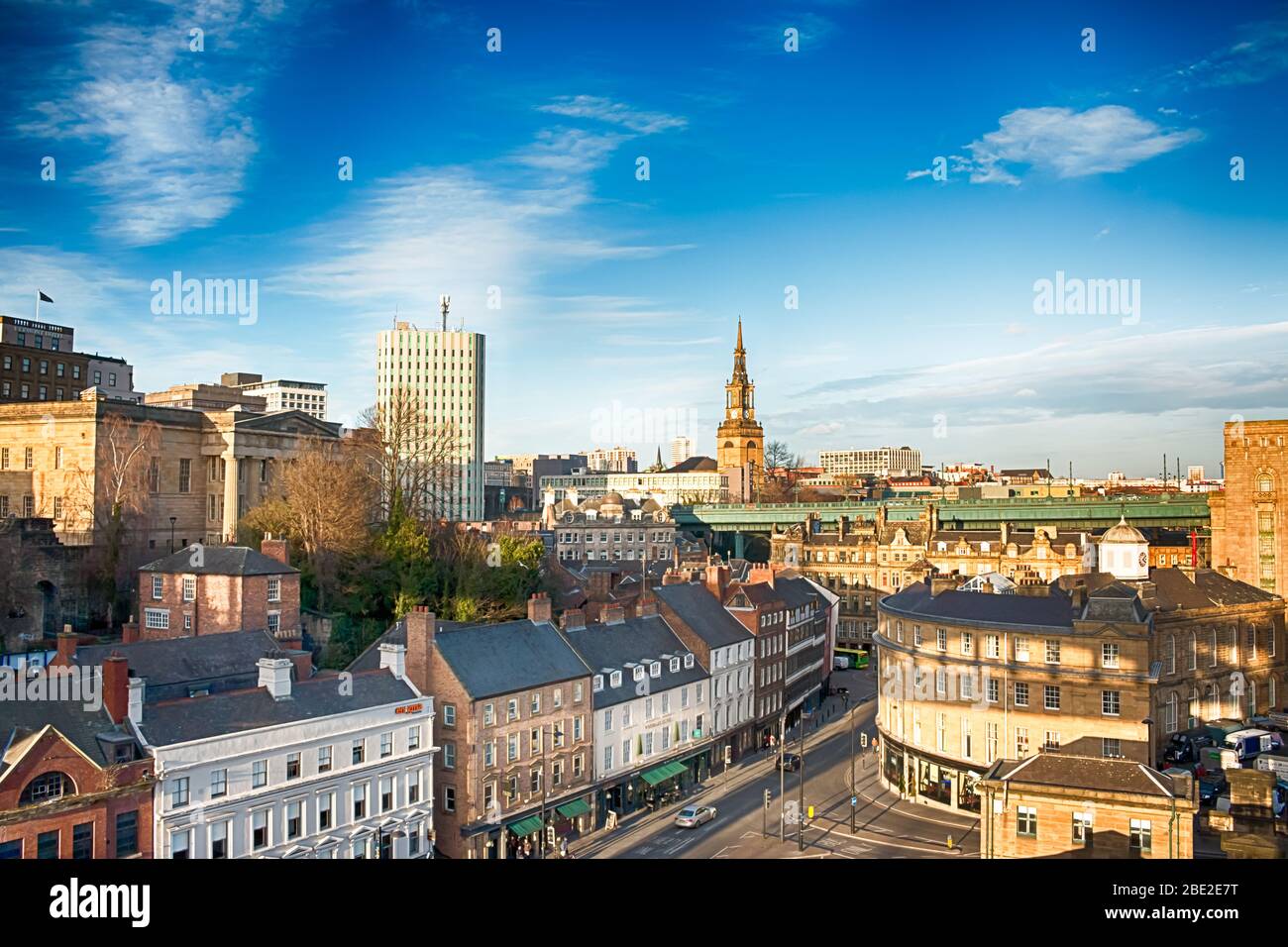 Cityscape of Newcastle upon Tyne, the most populous city in the North ...