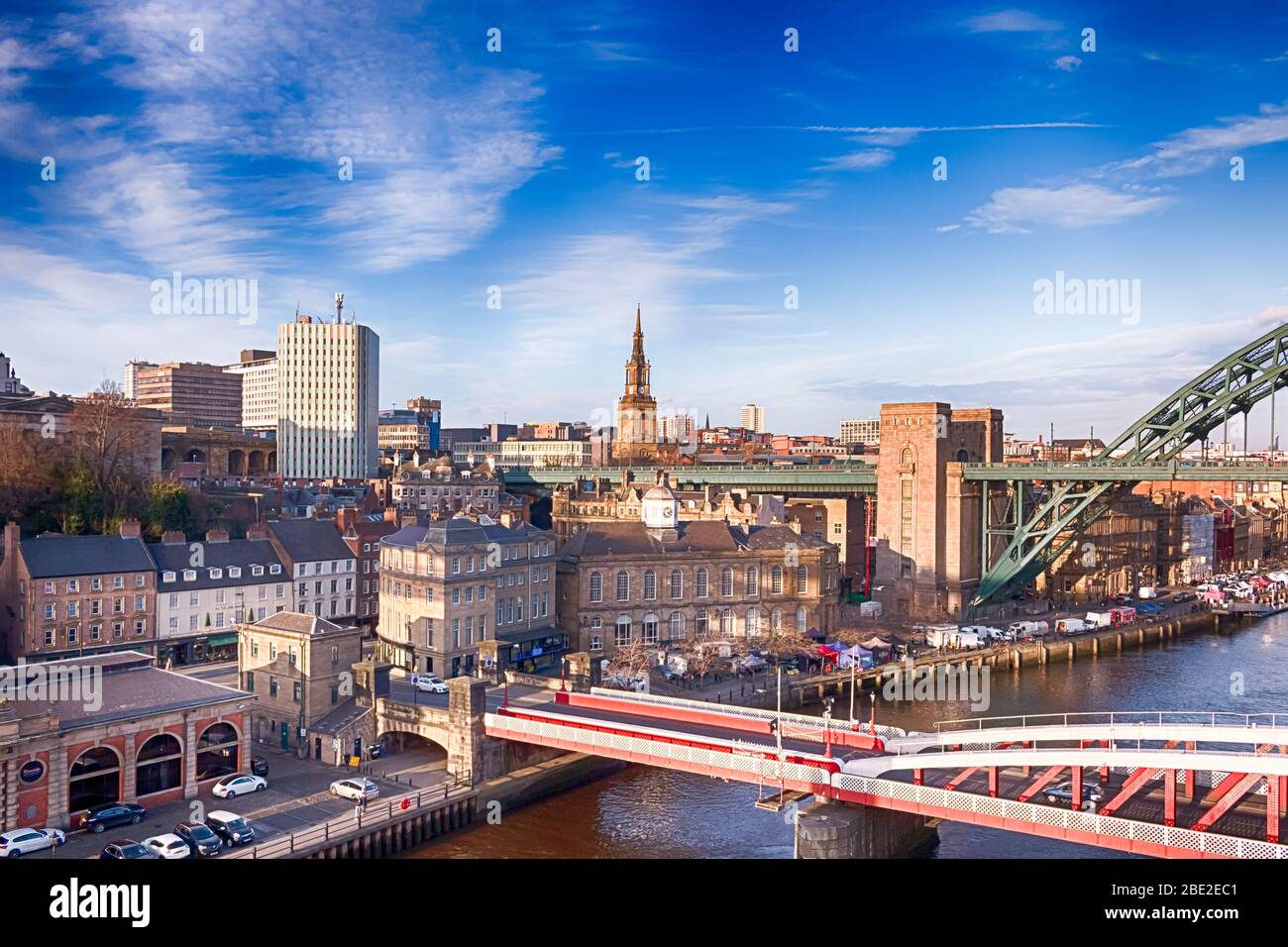 Cityscape of Newcastle upon Tyne, the most populous city in the North ...