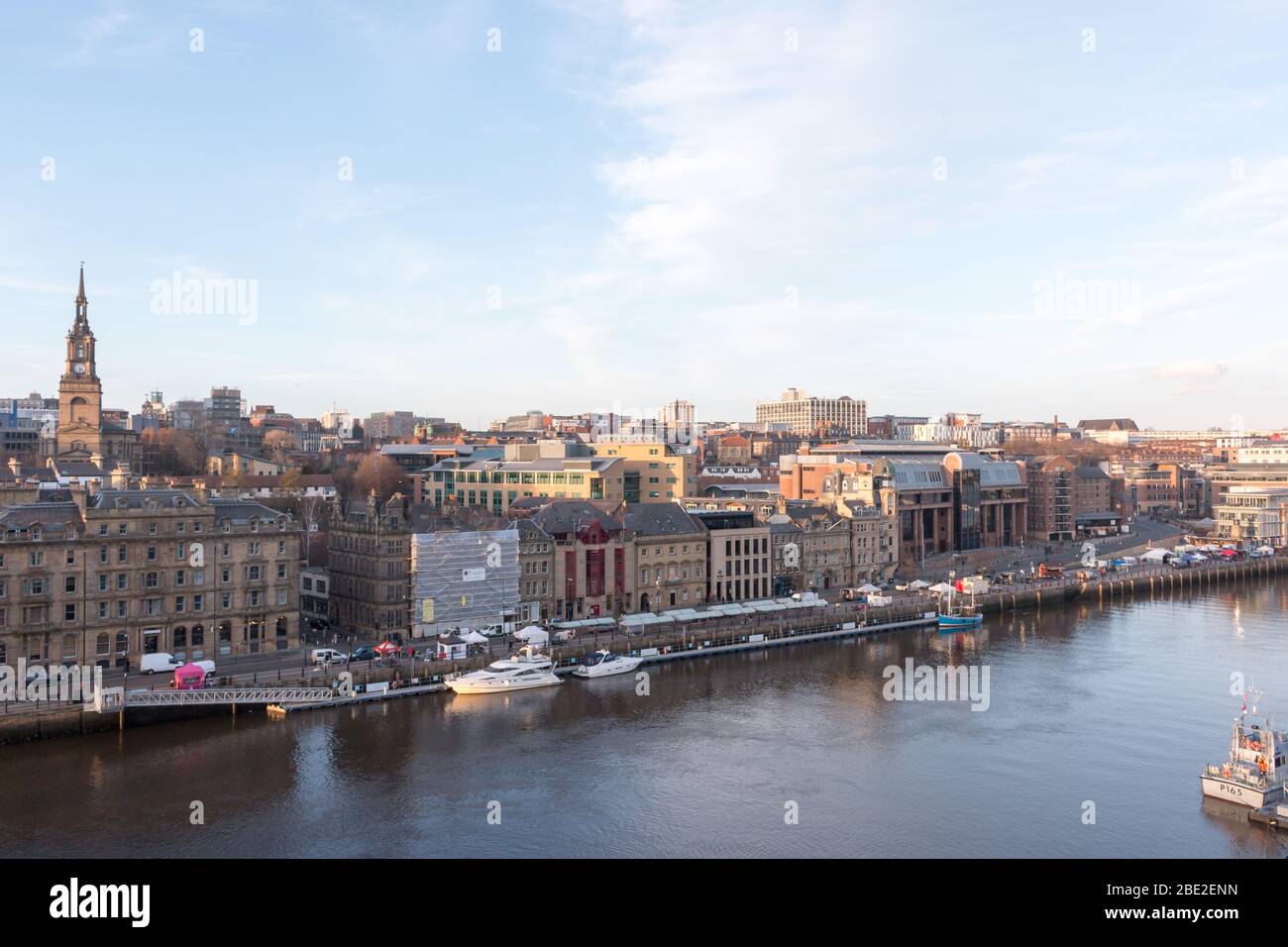 Cityscape of Newcastle upon Tyne, the most populous city in the North ...