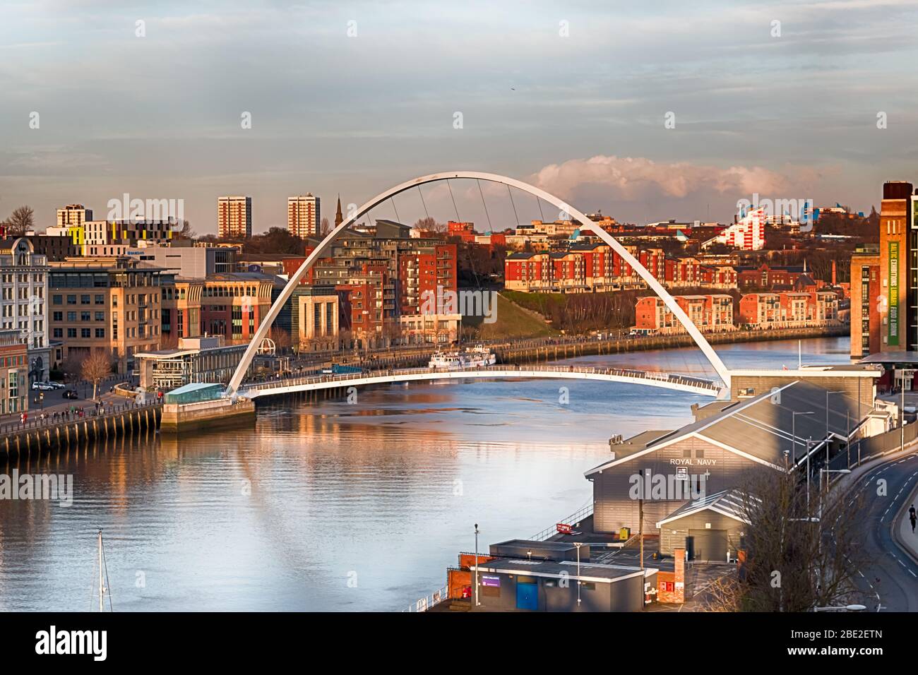 Cityscape of Newcastle upon Tyne, the most populous city in the North ...