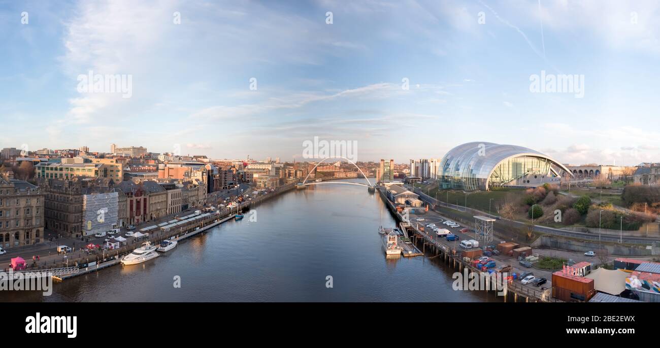 Cityscape of Newcastle upon Tyne, the most populous city in the North ...