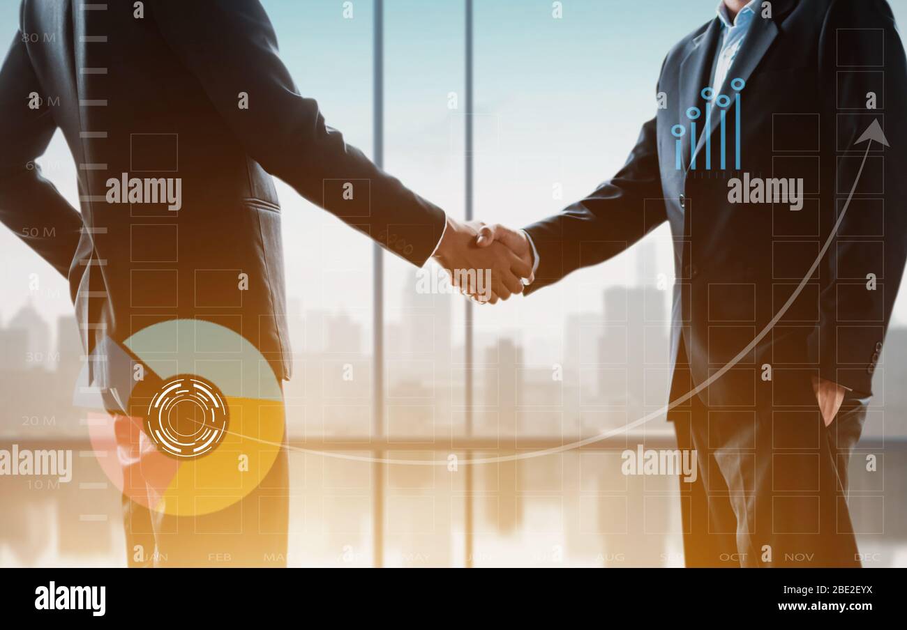 Business people making handshake, successful negotiation and agreement ...