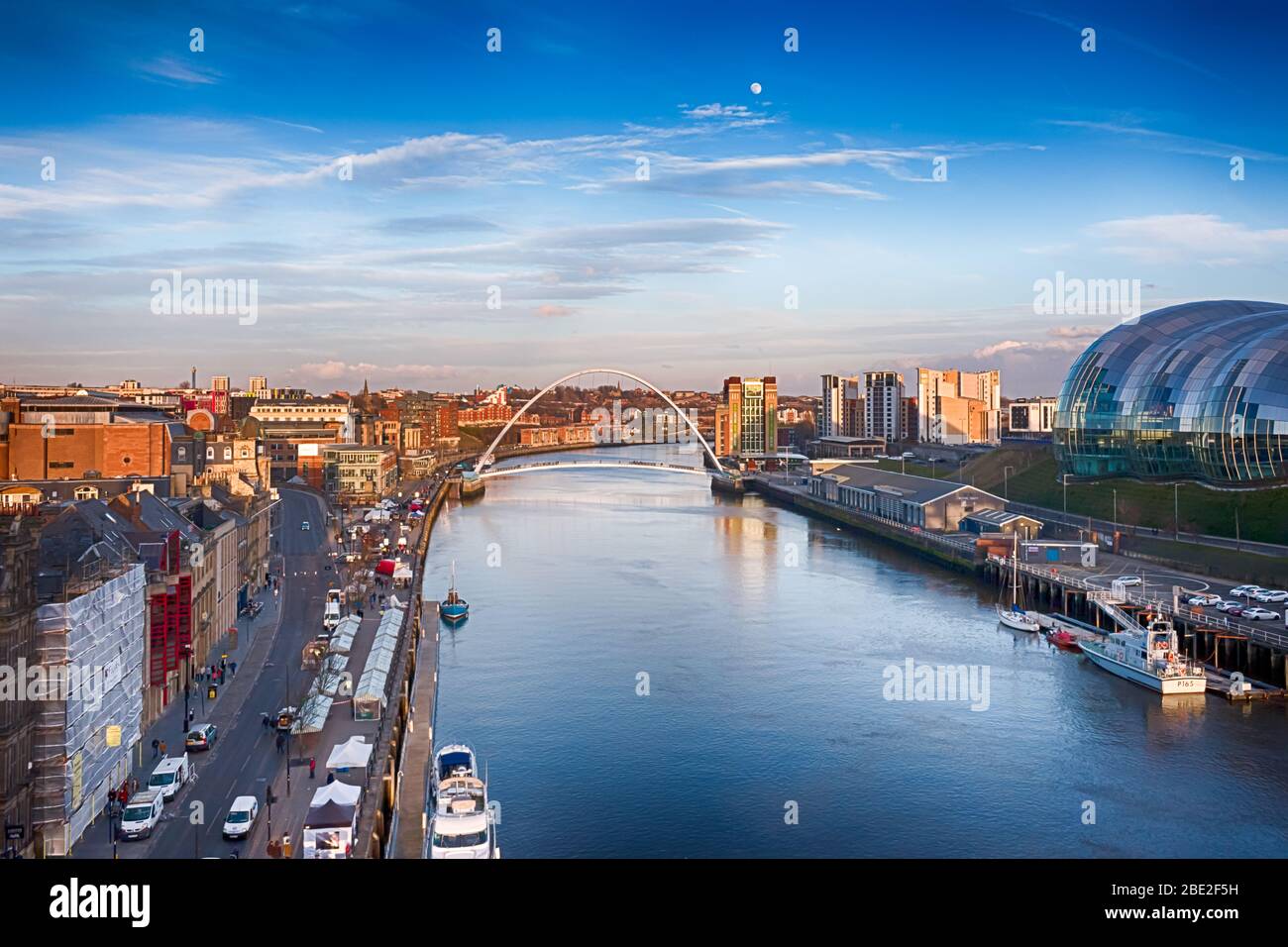 Cityscape of Newcastle upon Tyne, the most populous city in the North ...