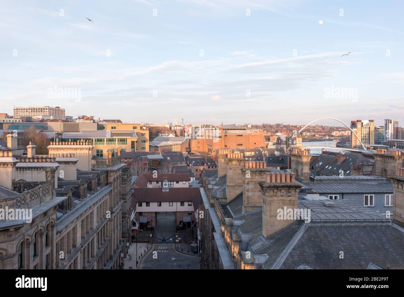 Cityscape of Newcastle upon Tyne, the most populous city in the North ...