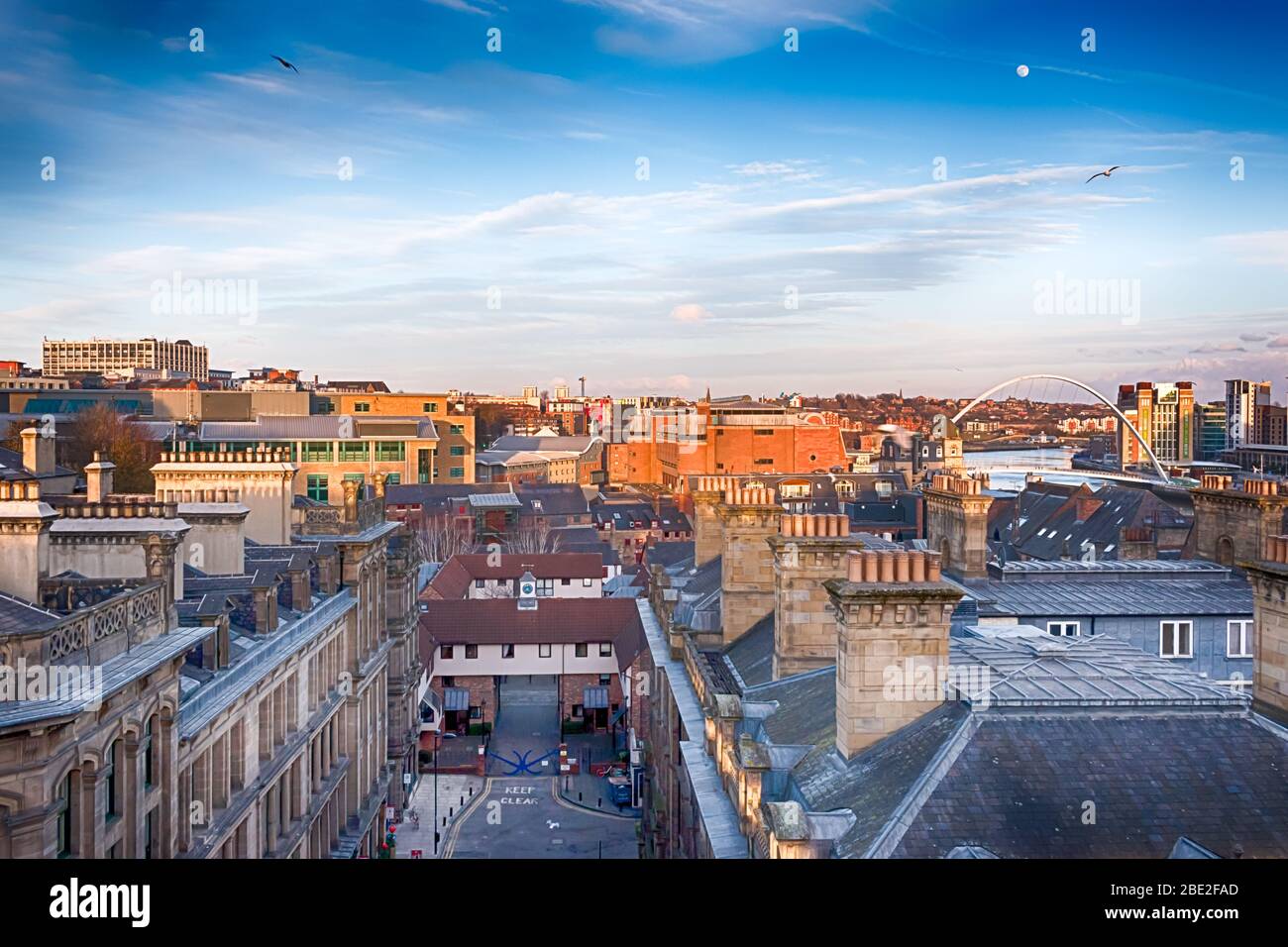 Cityscape of Newcastle upon Tyne, the most populous city in the North ...