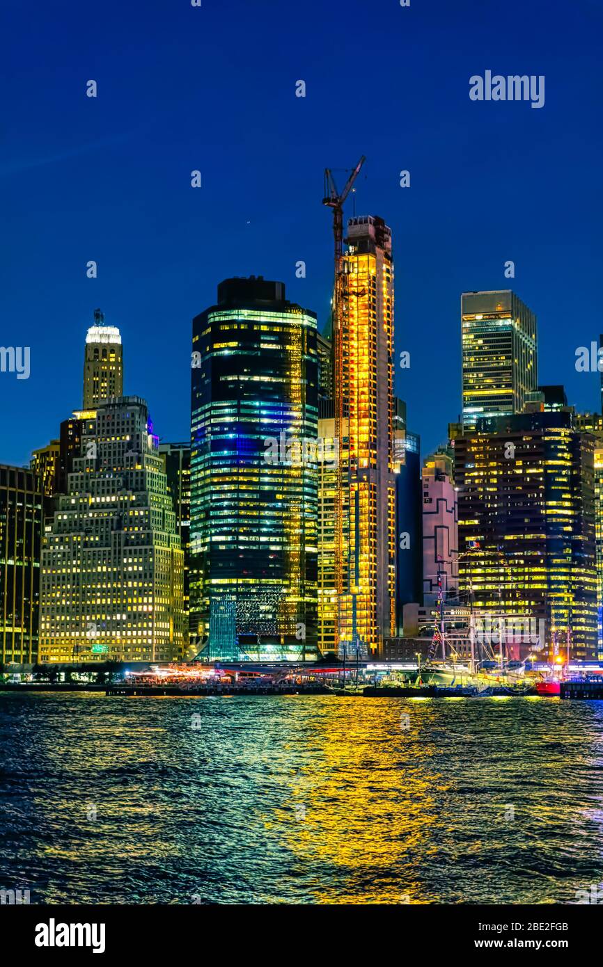 New York Manhattan colorful night view Stock Photo - Alamy