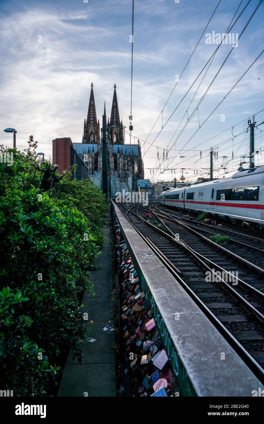 Cologne cathedral and train station, Germany Stock Photo - Alamy
