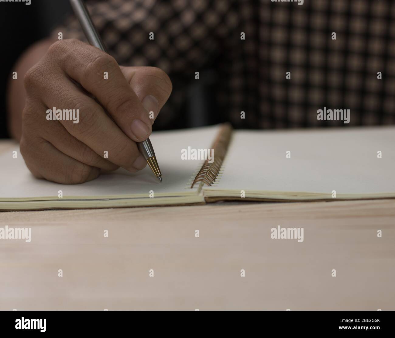 close up writing with copy space, note and memory of life concept Stock ...