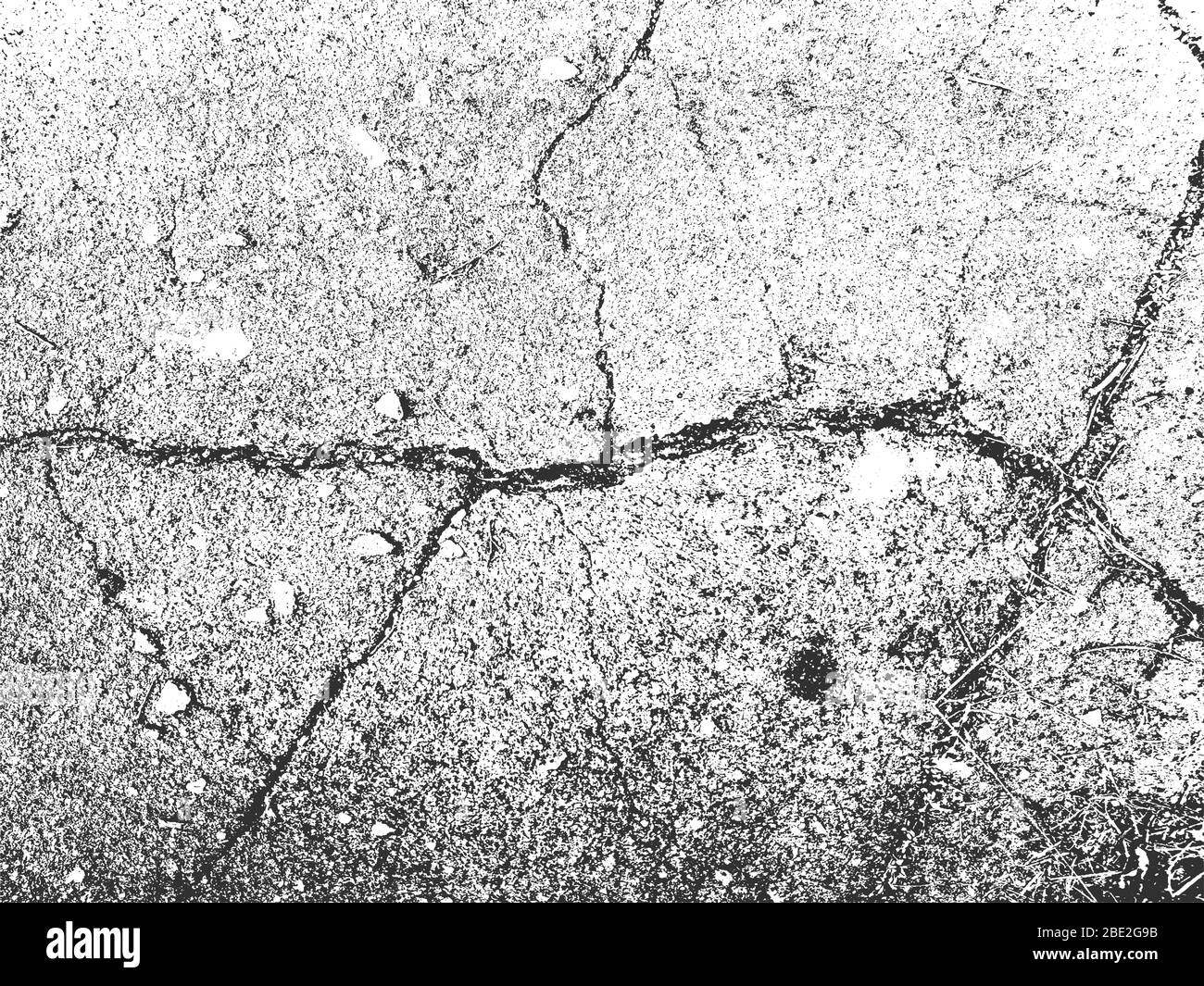 Distress old cracked concrete vector texture. EPS8 illustration. Black ...
