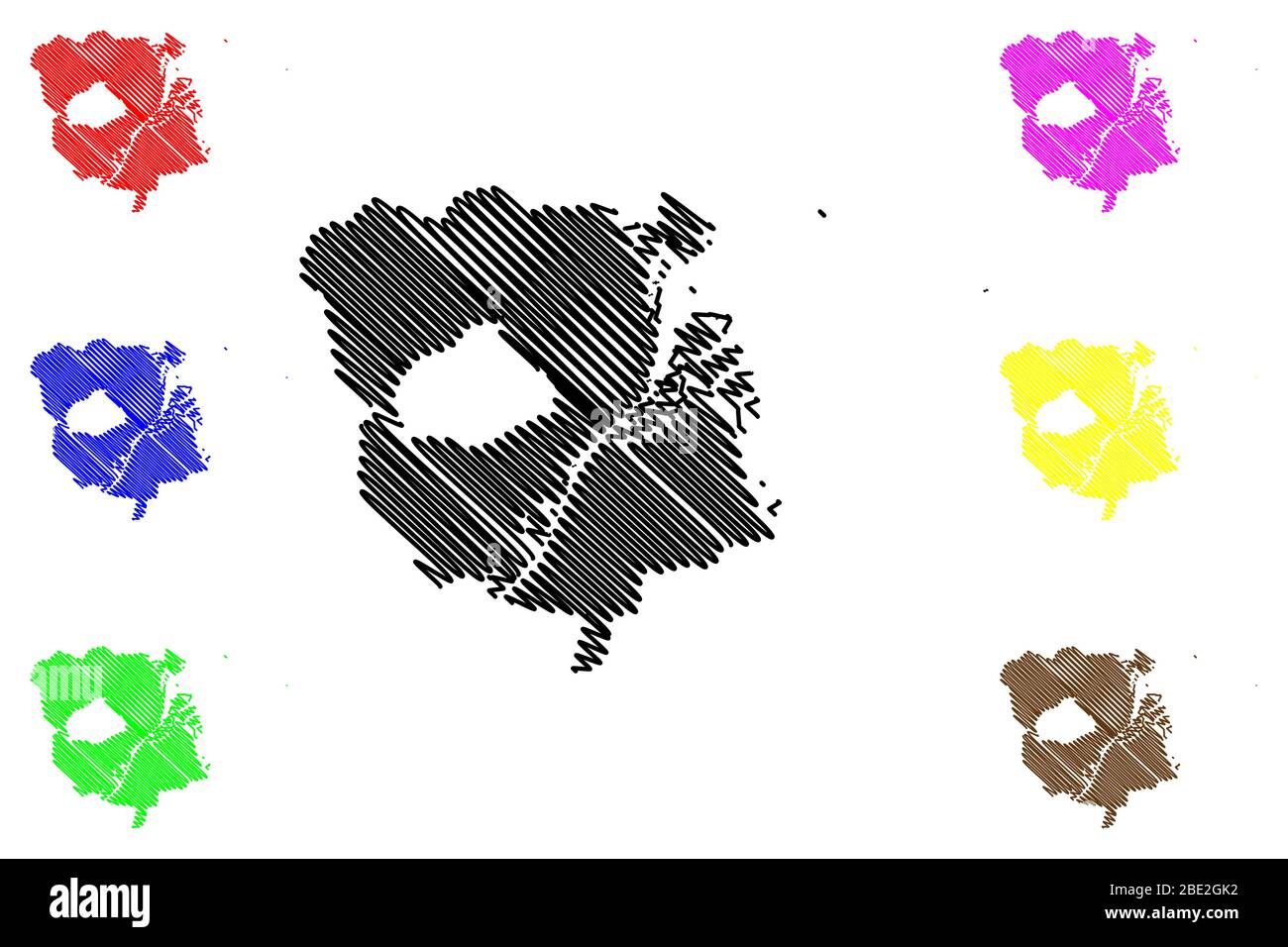 Copenhagen City (Kingdom of Denmark) map vector illustration, scribble sketch City of Kobenhavn ...