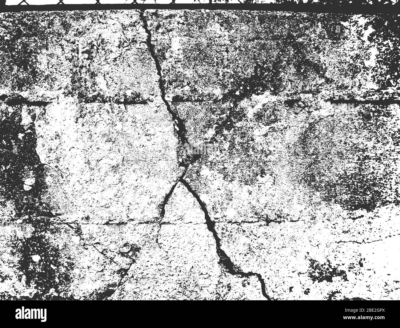 Distress old cracked concrete vector texture. EPS8 illustration. Black ...