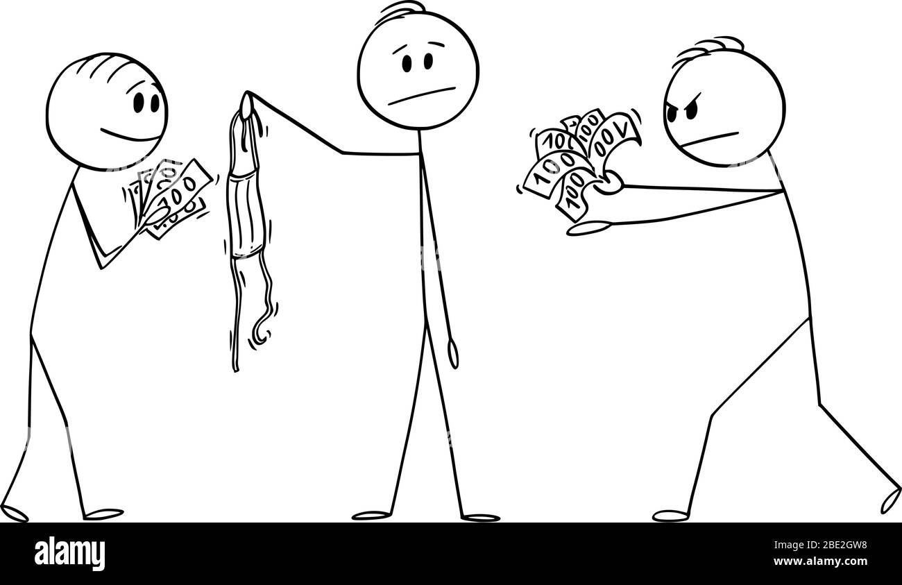 Vector cartoon stick figure drawing conceptual illustration of man ...