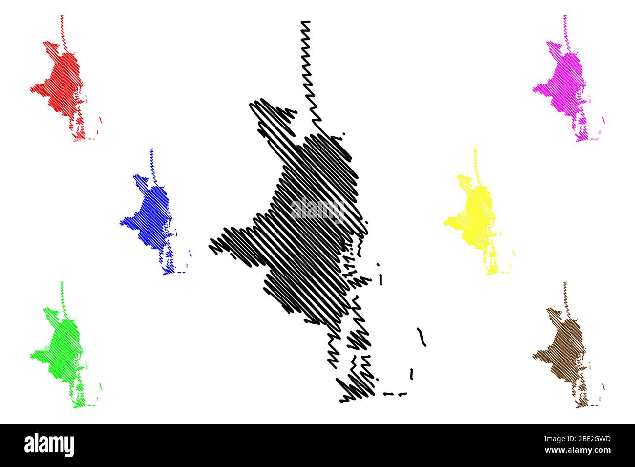 Constanta City (Republic of Romania) map vector illustration, scribble ...