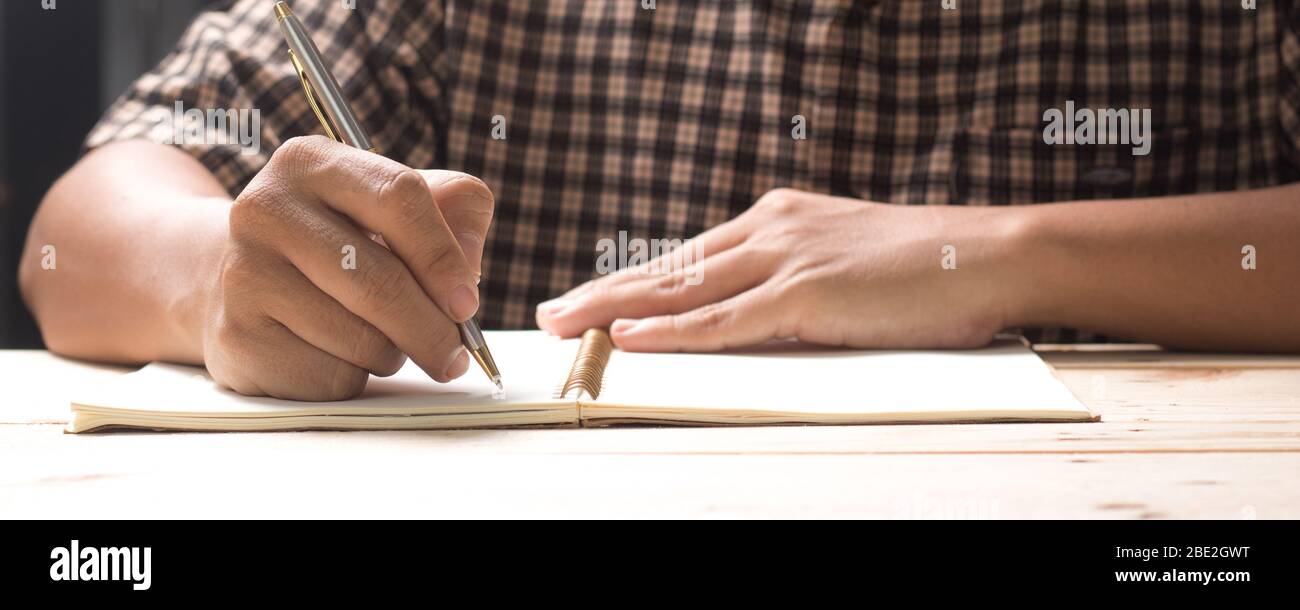 hand writing on notebook, poem and idea document at nigh Stock Photo ...