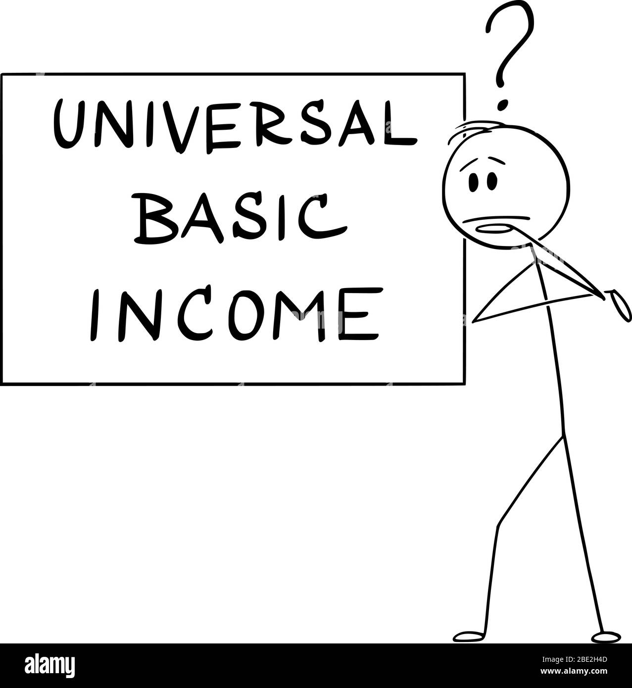 Vector cartoon stick figure drawing conceptual illustration of man or ...