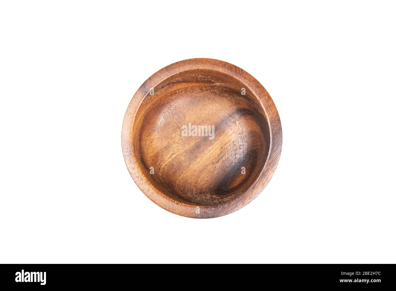 Top view of wooden bowl isolated on white background Stock Photo - Alamy