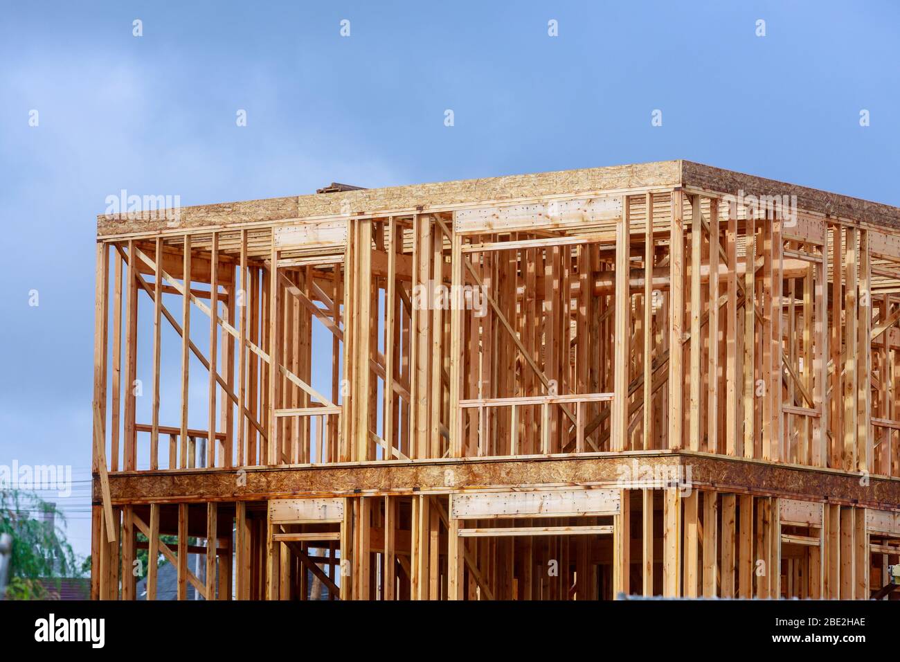 Framing beam of new house under construction home beam construction ...