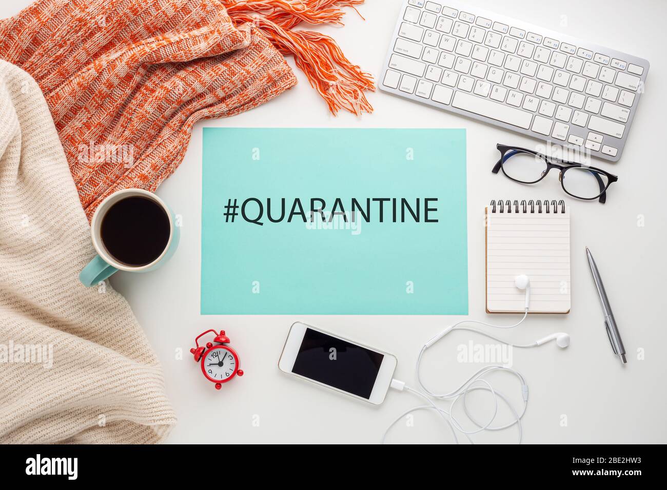 Quarantine for coronavirus covid-19, work from home with computer ...