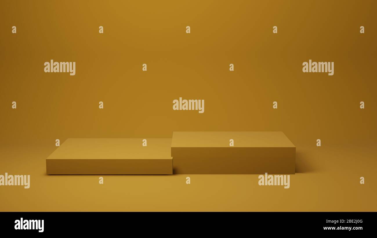yellow stage or table on background for present product, 3d rendering ...