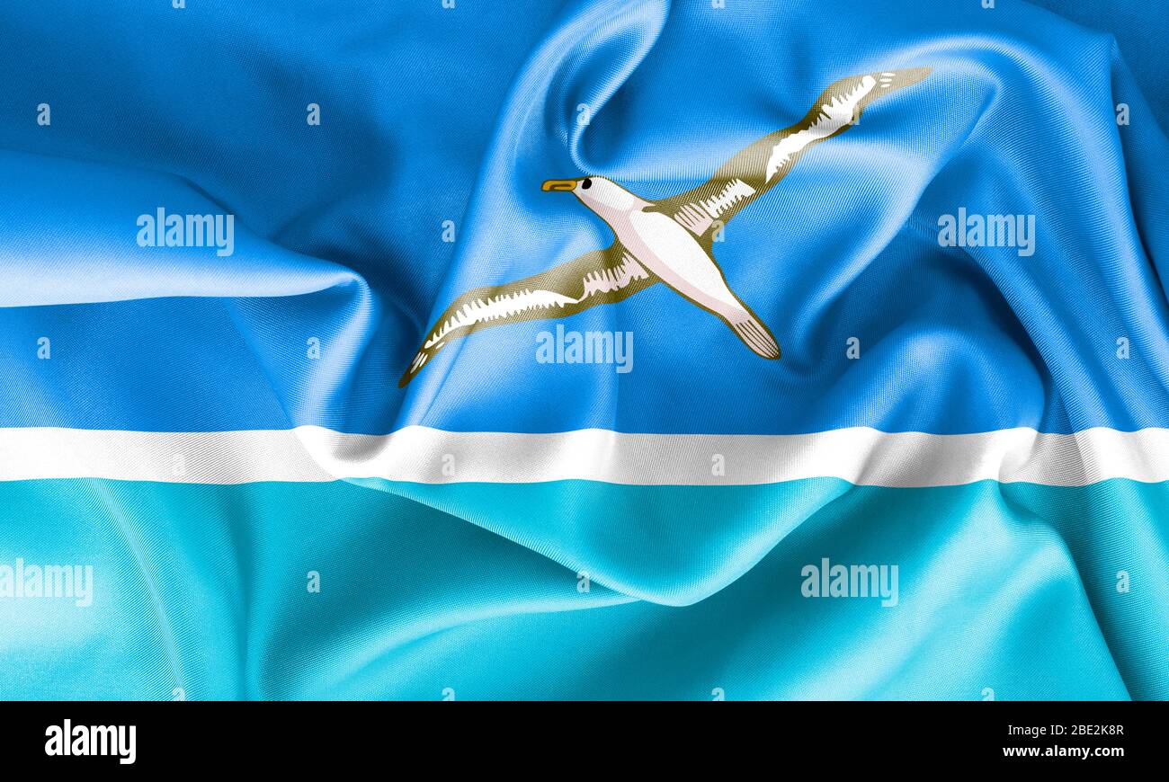 Midway Islands flag texture creased and crumpled up with light and ...