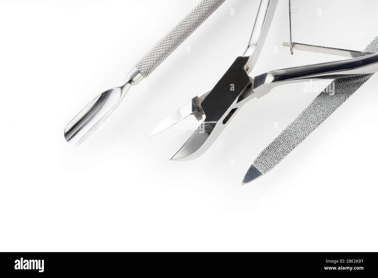 Professional instrument for manicure and pedicure on white background ...