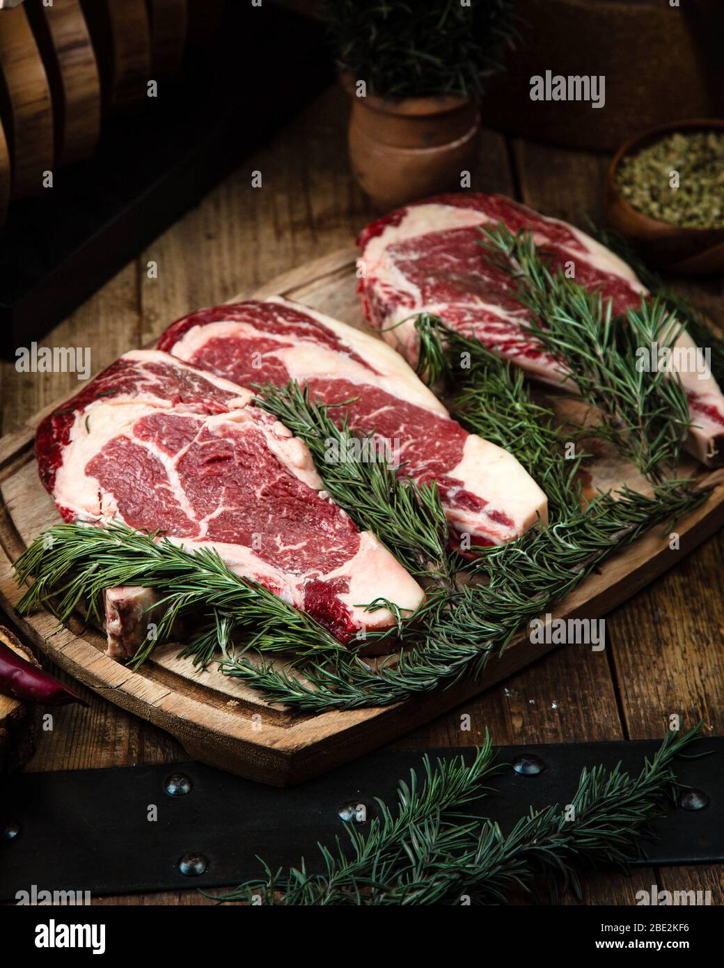 Fresh rib eye steaks hi-res stock photography and images - Alamy