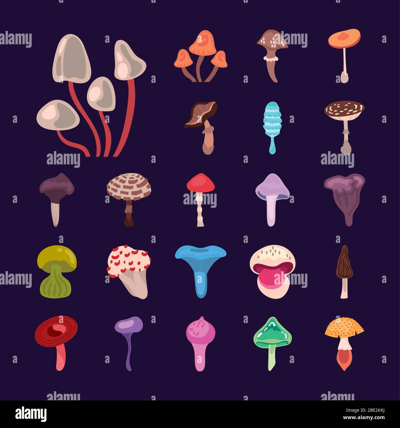 bundle of fungus set icons Stock Vector Image & Art - Alamy